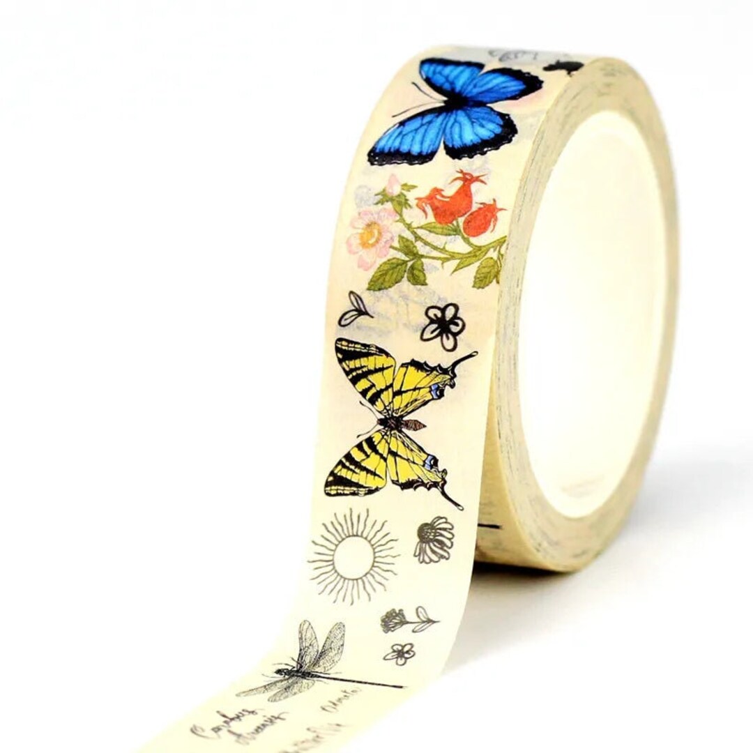 Natural World Butterfly & Moth Washi Tape, Vintage Style Entomology ...