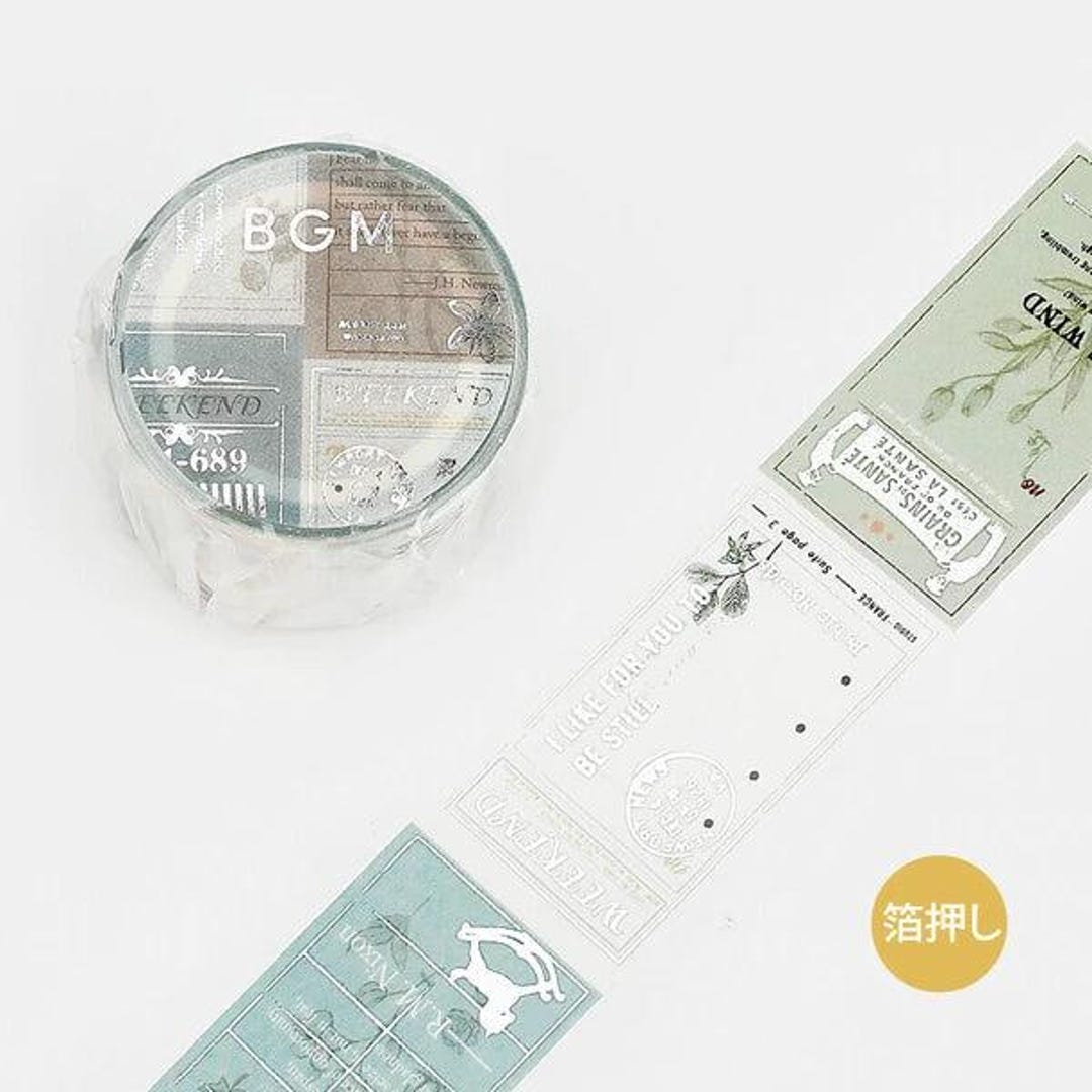 Special Poem Silver Foil Botanical Washi Tape - BGM - Etsy