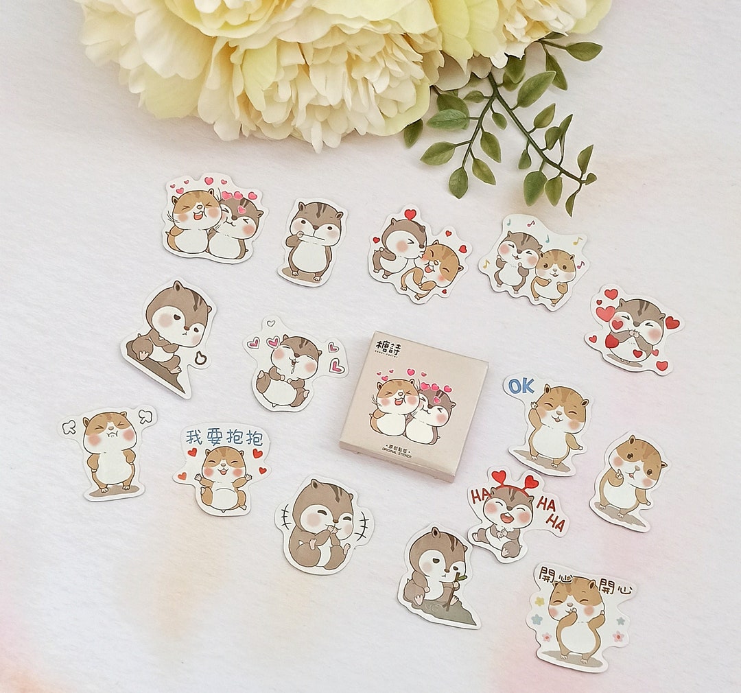 Kawaii Chipmunk Scrapbook Deco Stickers Cute Animal Sticker - Etsy