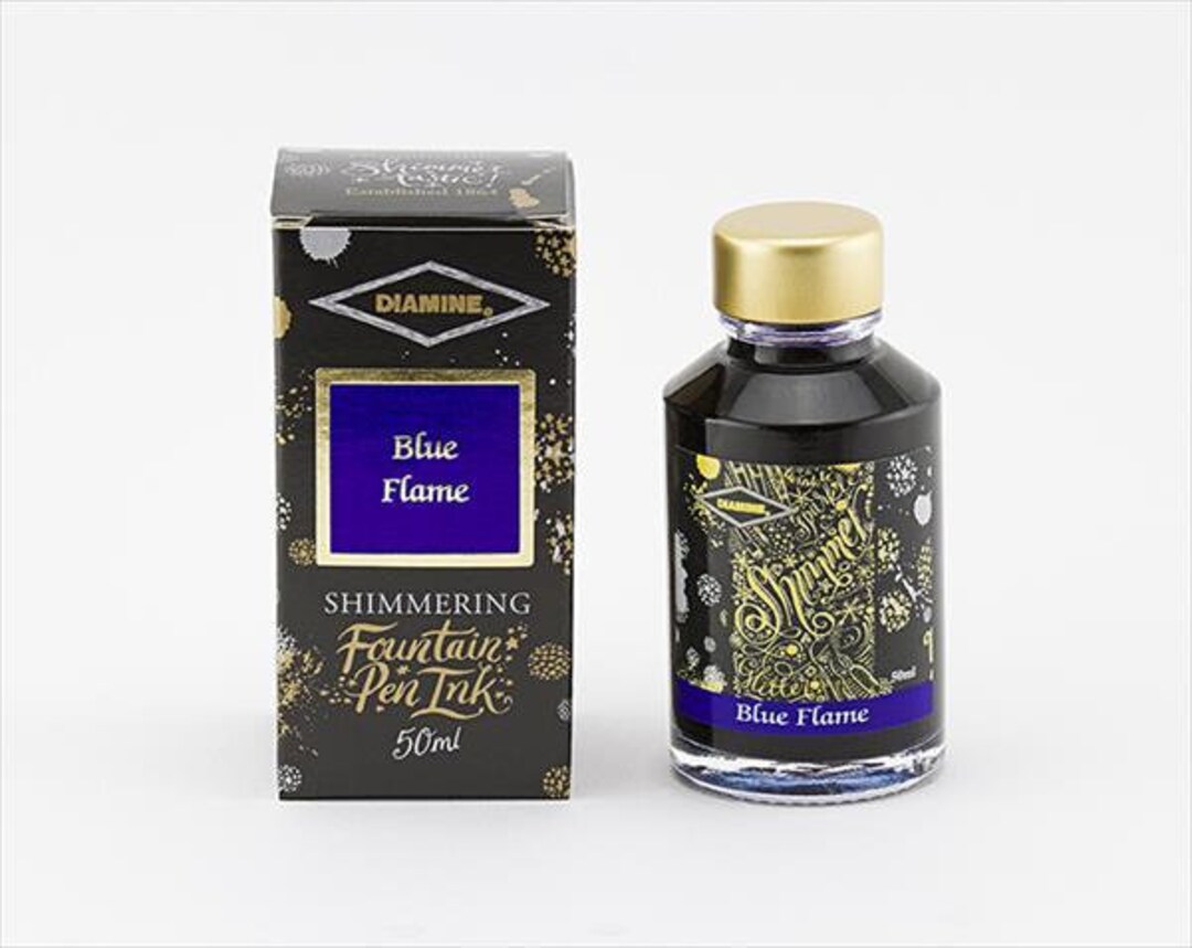 Fountain Pen Ink - Blue Flame - Diamine Shimmering Ink 50ml - Etsy
