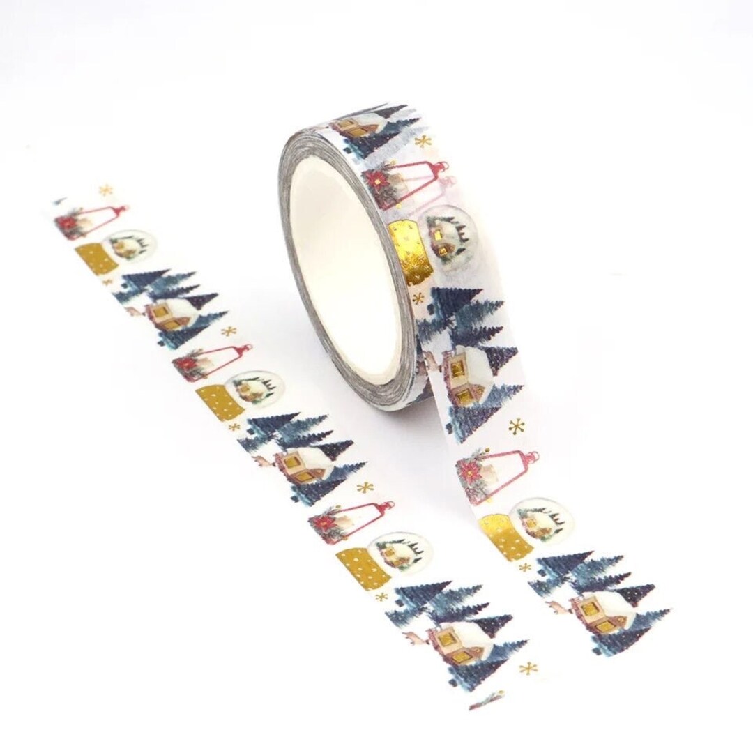 Gold Foil Christmas Cabin Washi Tape - Etsy