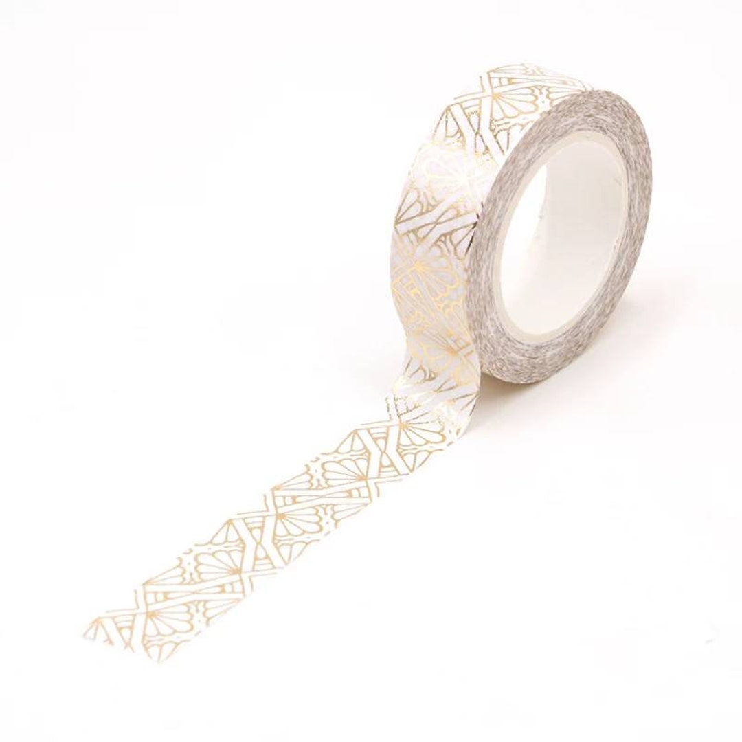 Gold Foil Art Deco Style Washi Tape, Gold & White Vintage Style ...