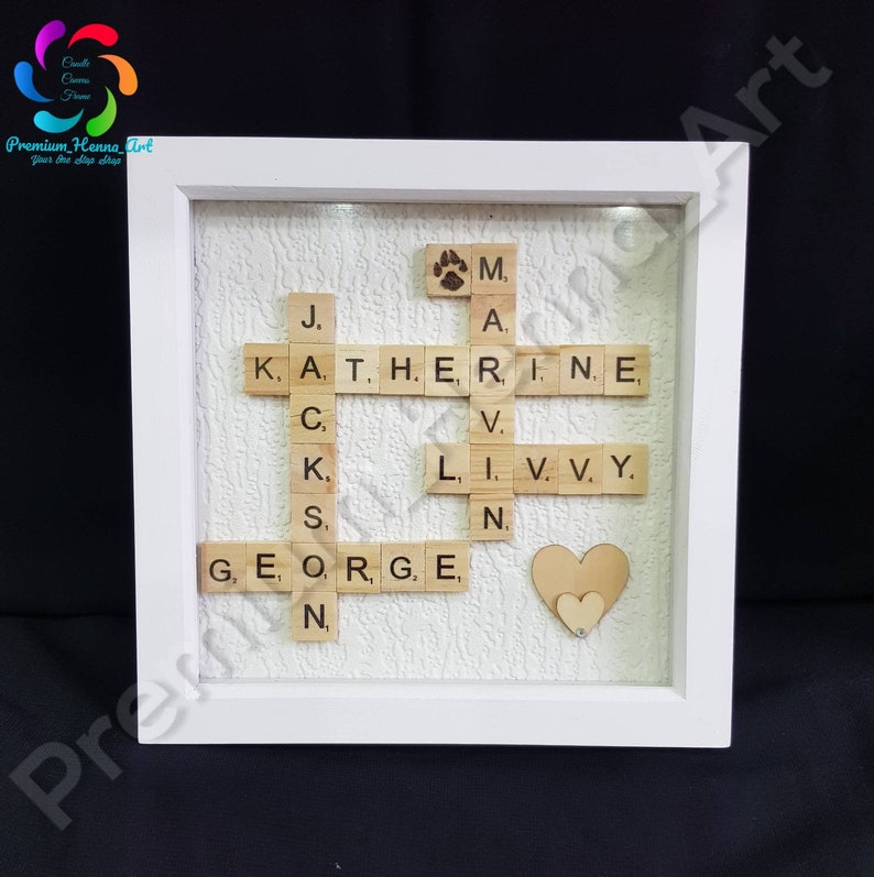 Personalised Scrabble Letter Deep Box Frame for Family & Friends ...