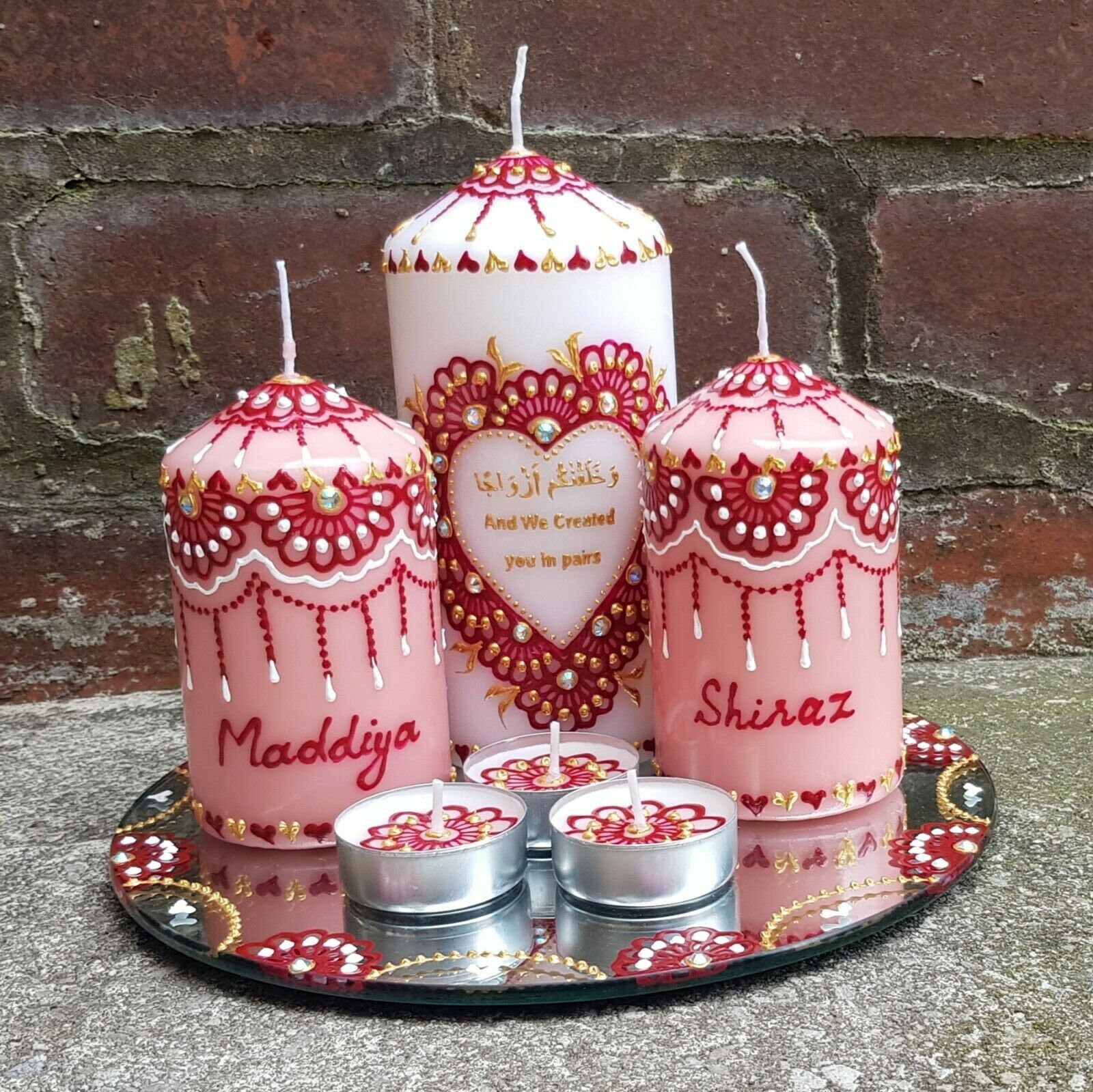 Decorative Personalised Henna Mehndi Candles Wedding - Etsy UK