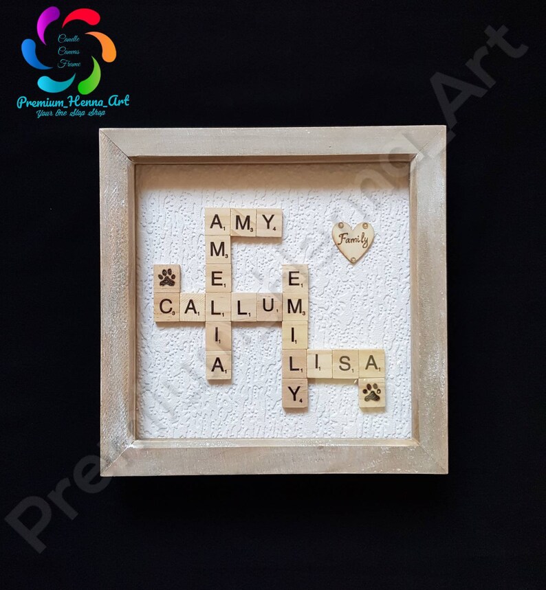 Personalised Scrabble Letter Deep Box Frame for Family & Friends ...