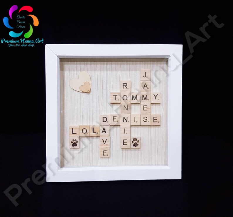 Personalised Scrabble Letter Deep Box Frame for Family & Friends ...