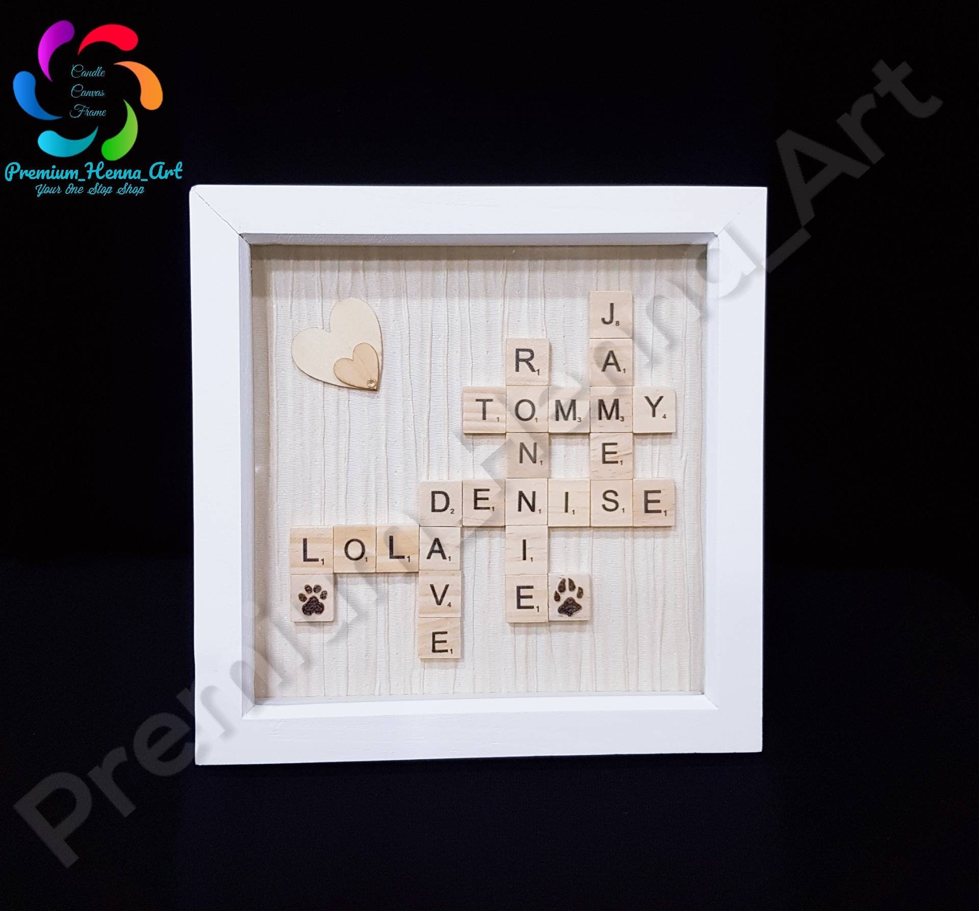 Personalised Scrabble Letter Deep Box Frame for Family & Friends ...