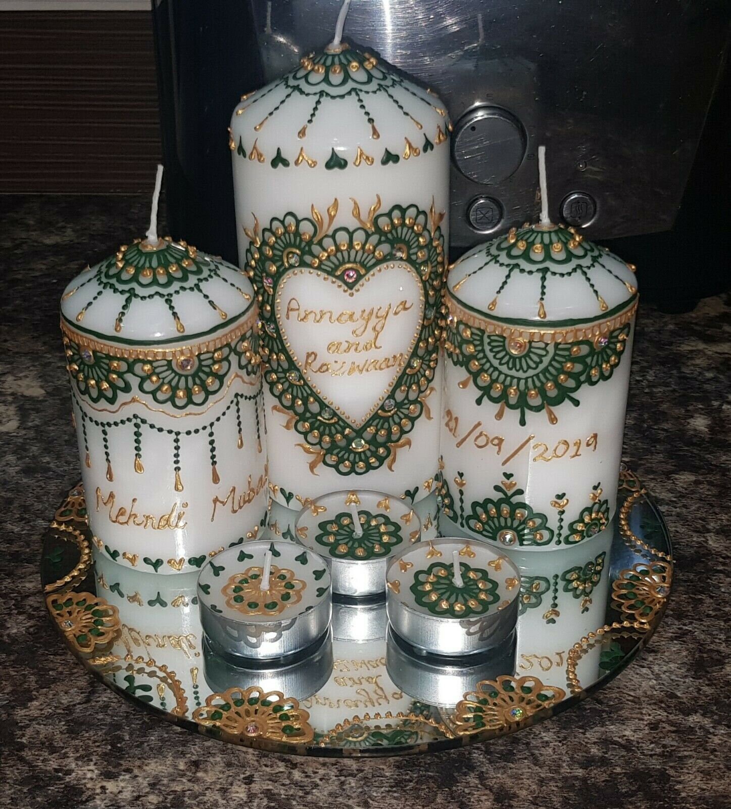 Decorative Personalised Henna Mehndi Candles Wedding - Etsy UK