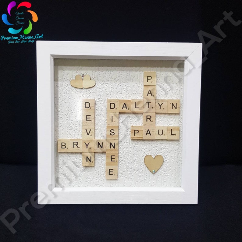Personalised Scrabble Letter Deep Box Frame for Family & Friends ...