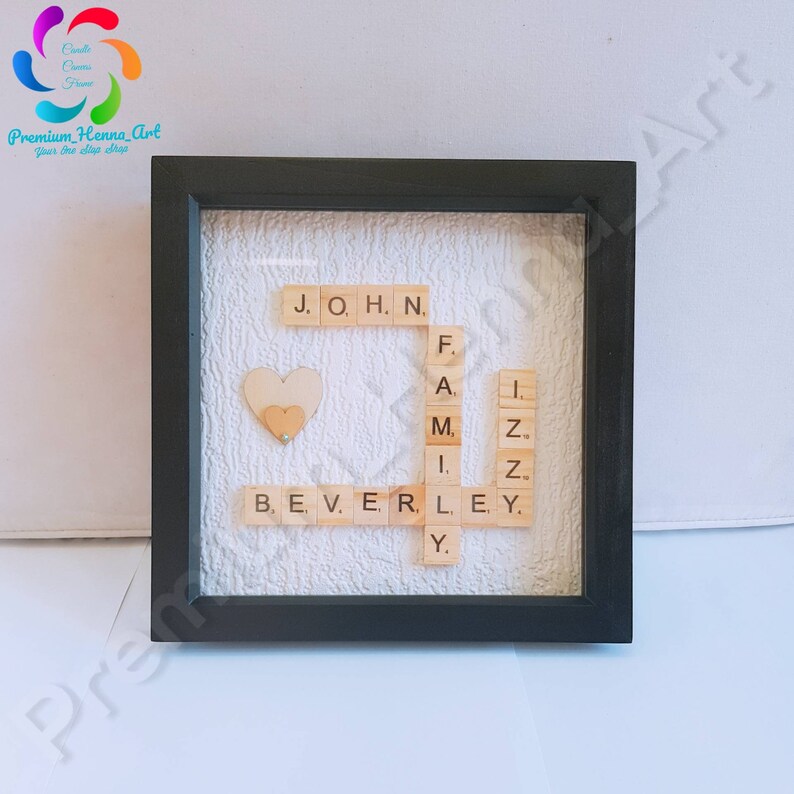 Personalised Scrabble Letter Deep Box Frame for Family & Friends ...