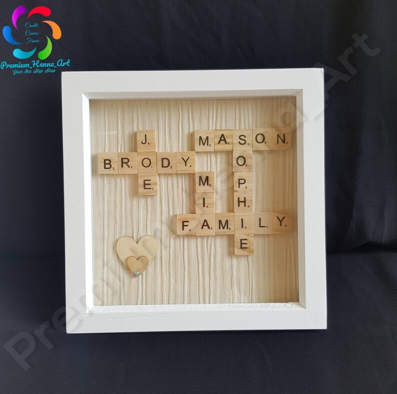 Personalised Scrabble Letter Deep Box Frame for Family & Friends ...