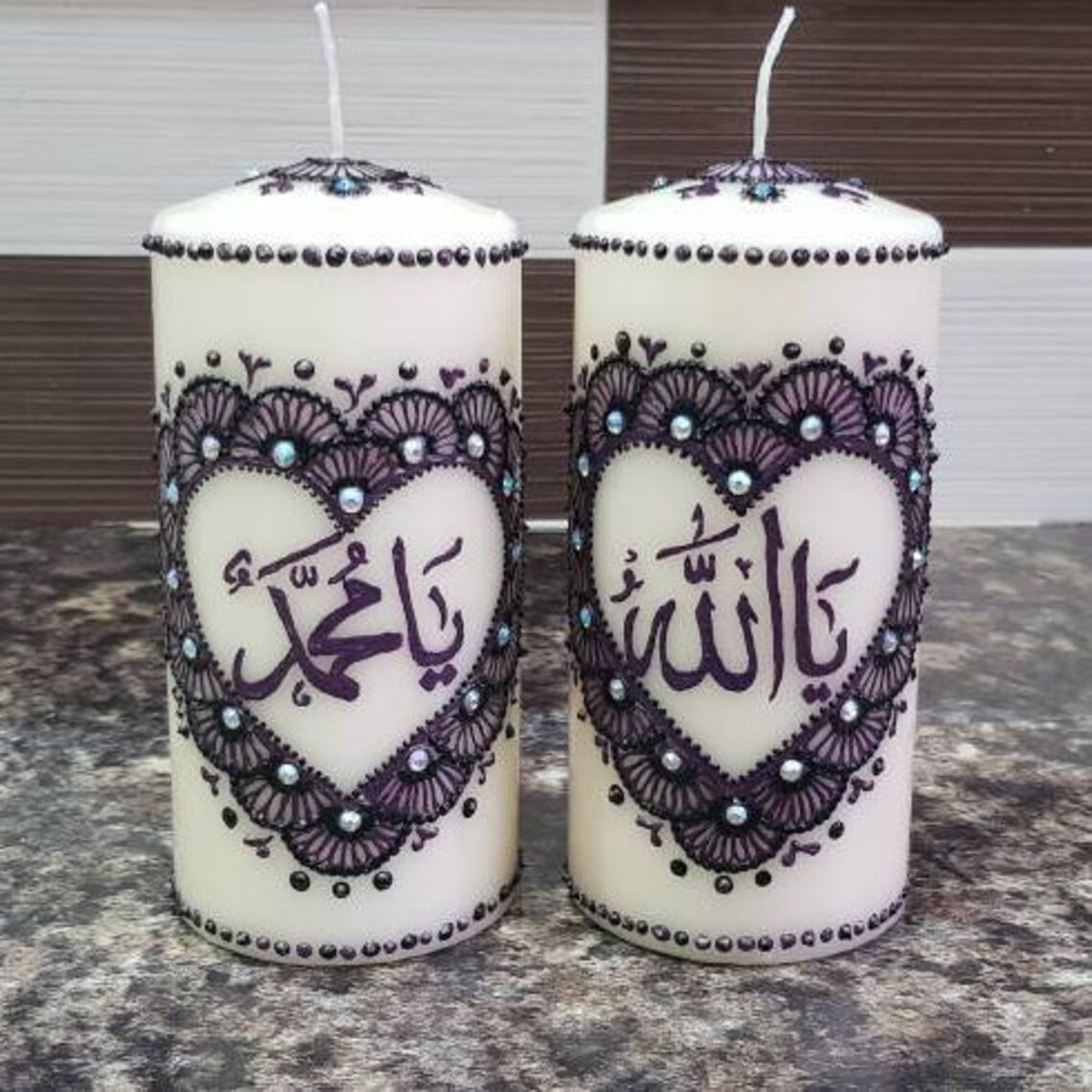 1x Decorative Personalized Henna Mehndi Candles, Wedding, Christmas ...