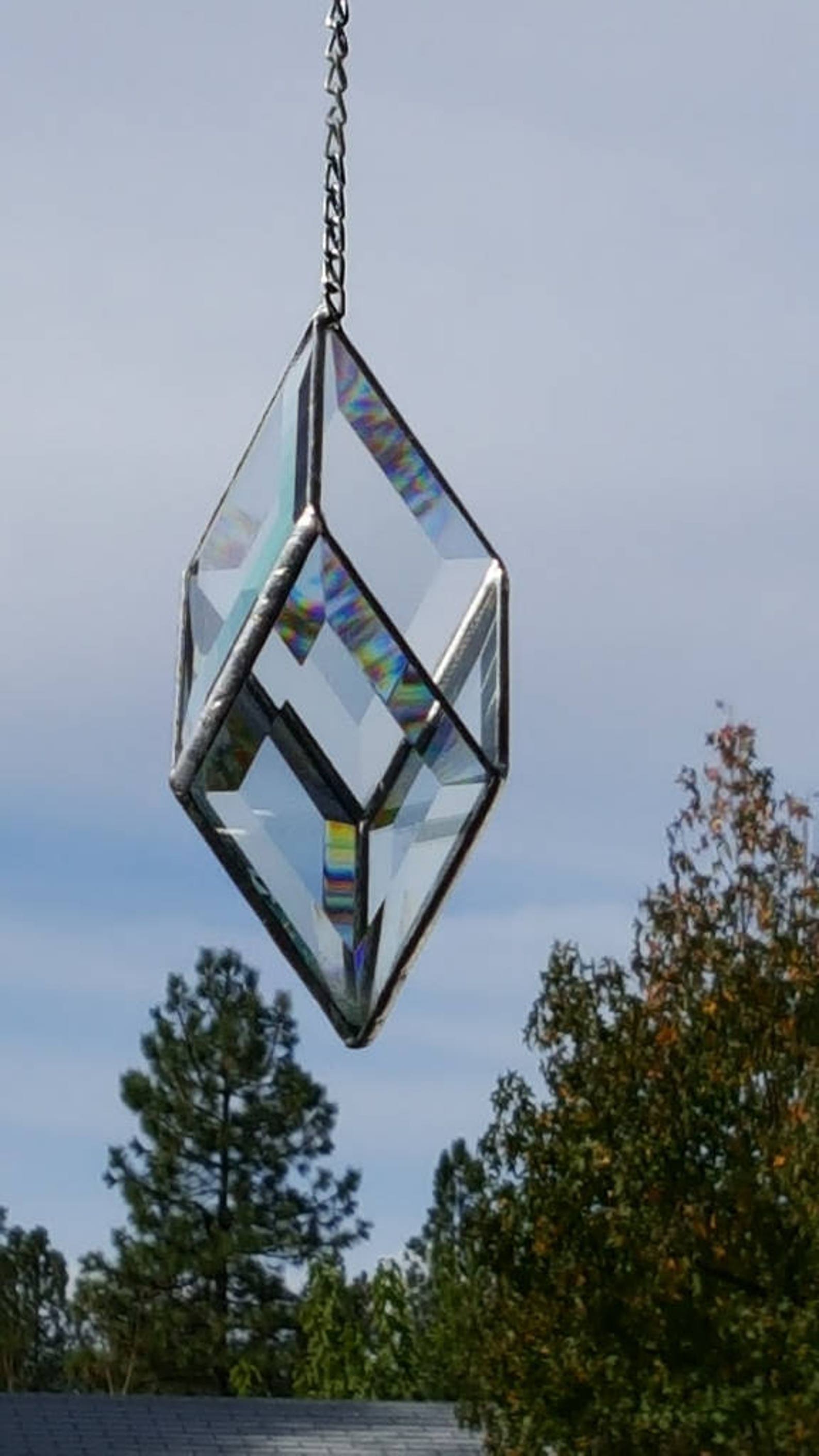 Beveled Glass Hanging Planter - Etsy