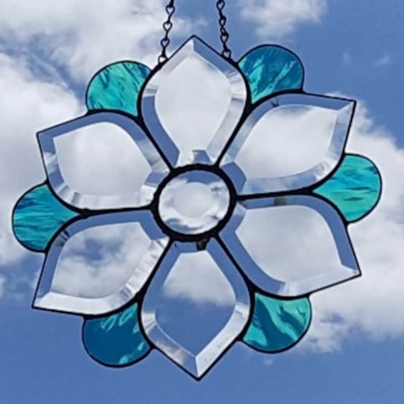 Teal Glass Art - Etsy