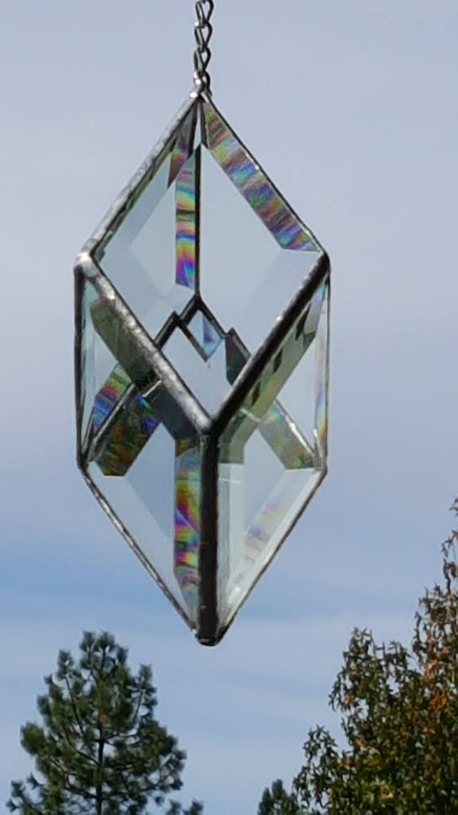 Beveled Glass Hanging Planter | Etsy