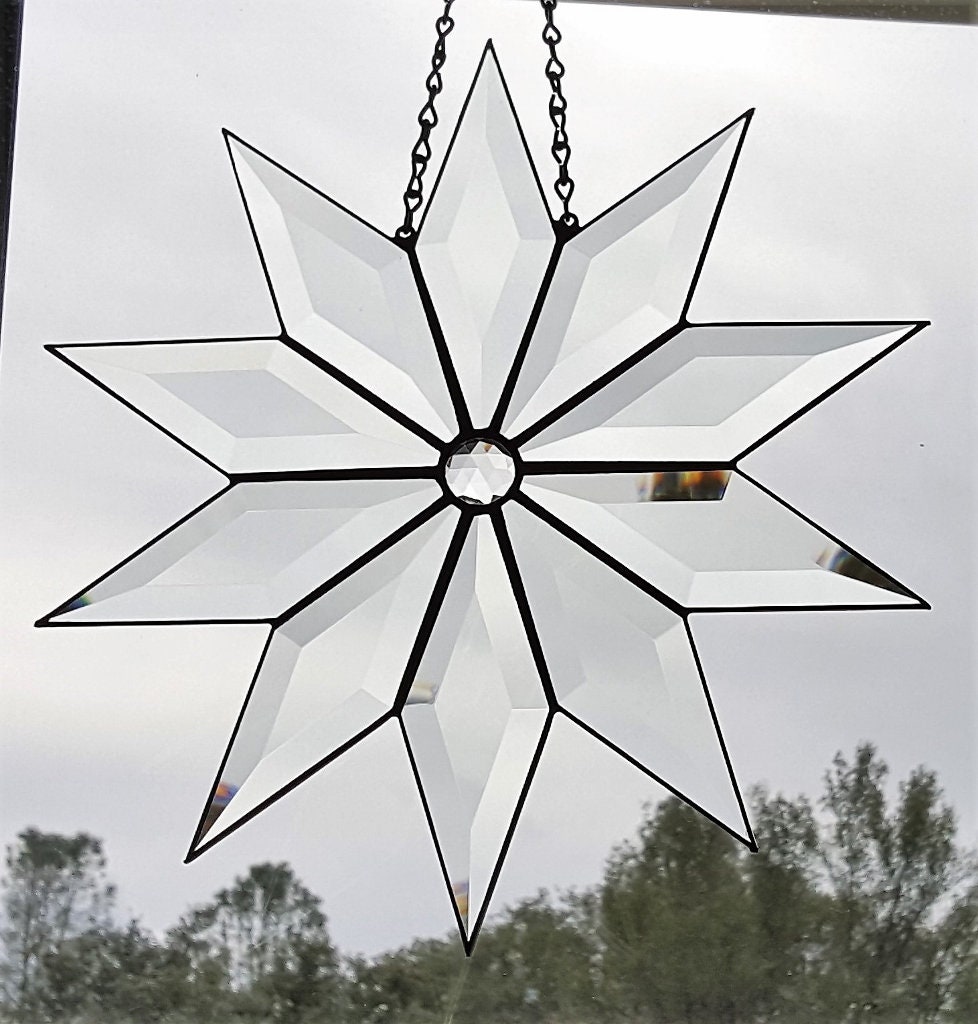3-pack Beveled Glass Star - Etsy