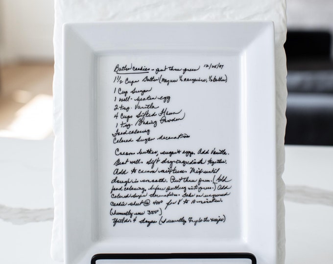 Handwritten Family Recipe Platter | Ceramic Serving Plate ...