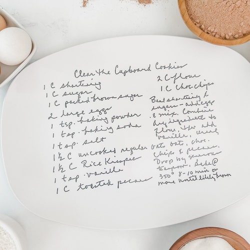 Custom Handwriting Recipe Platter Handwritten Recipe Gift - Etsy