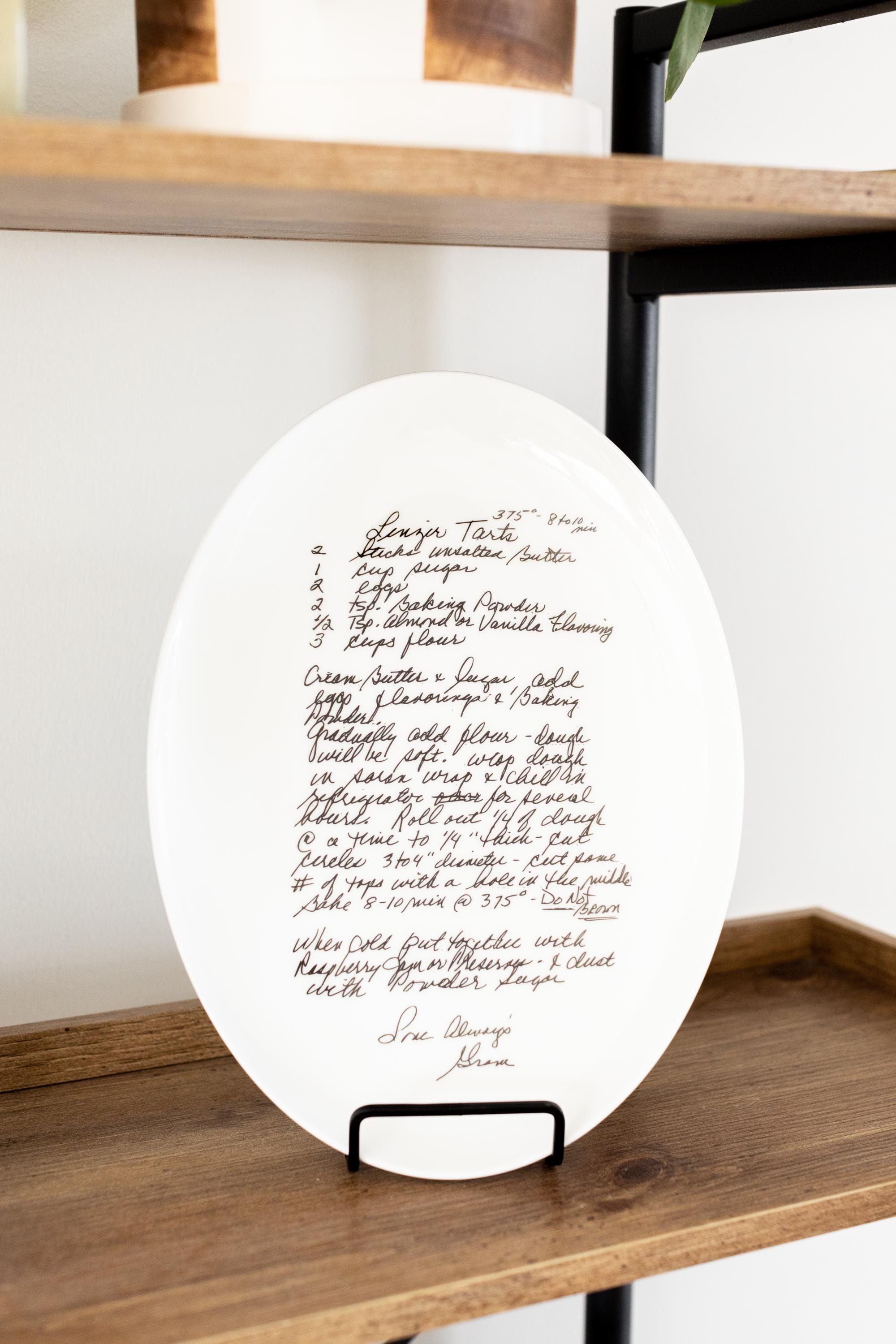 Handwritten Family Recipe Platter | Ceramic Serving Plate ...
