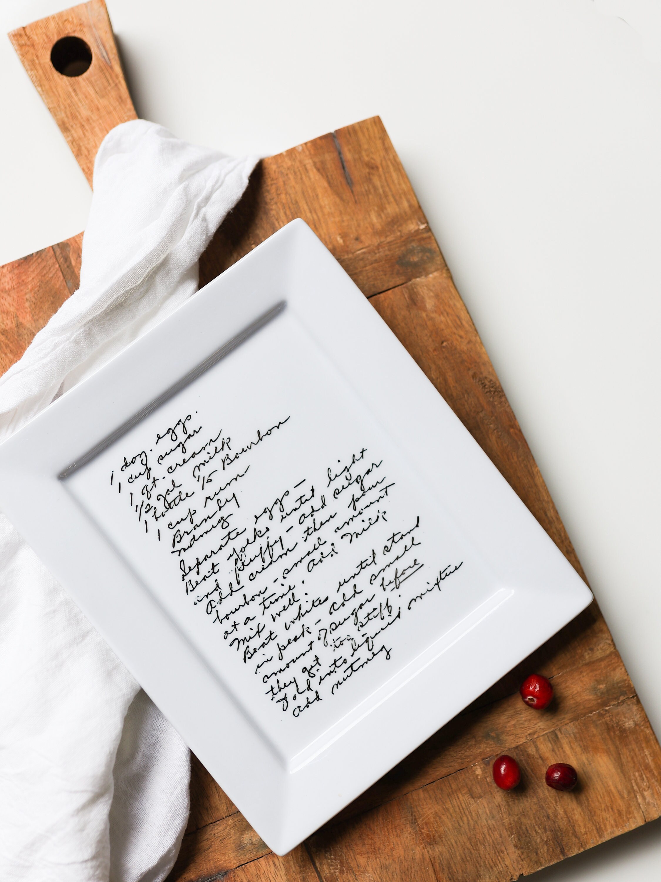 Handwritten Family Recipe Plate Handwritten Recipe - Etsy