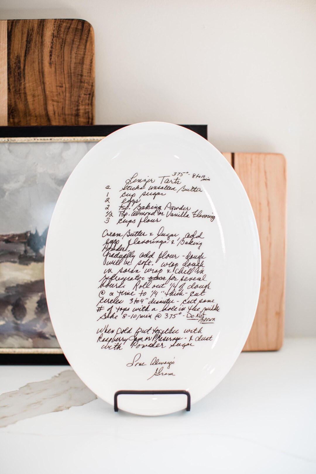 Handwritten Family Recipe Platter | Ceramic Serving Plate ...