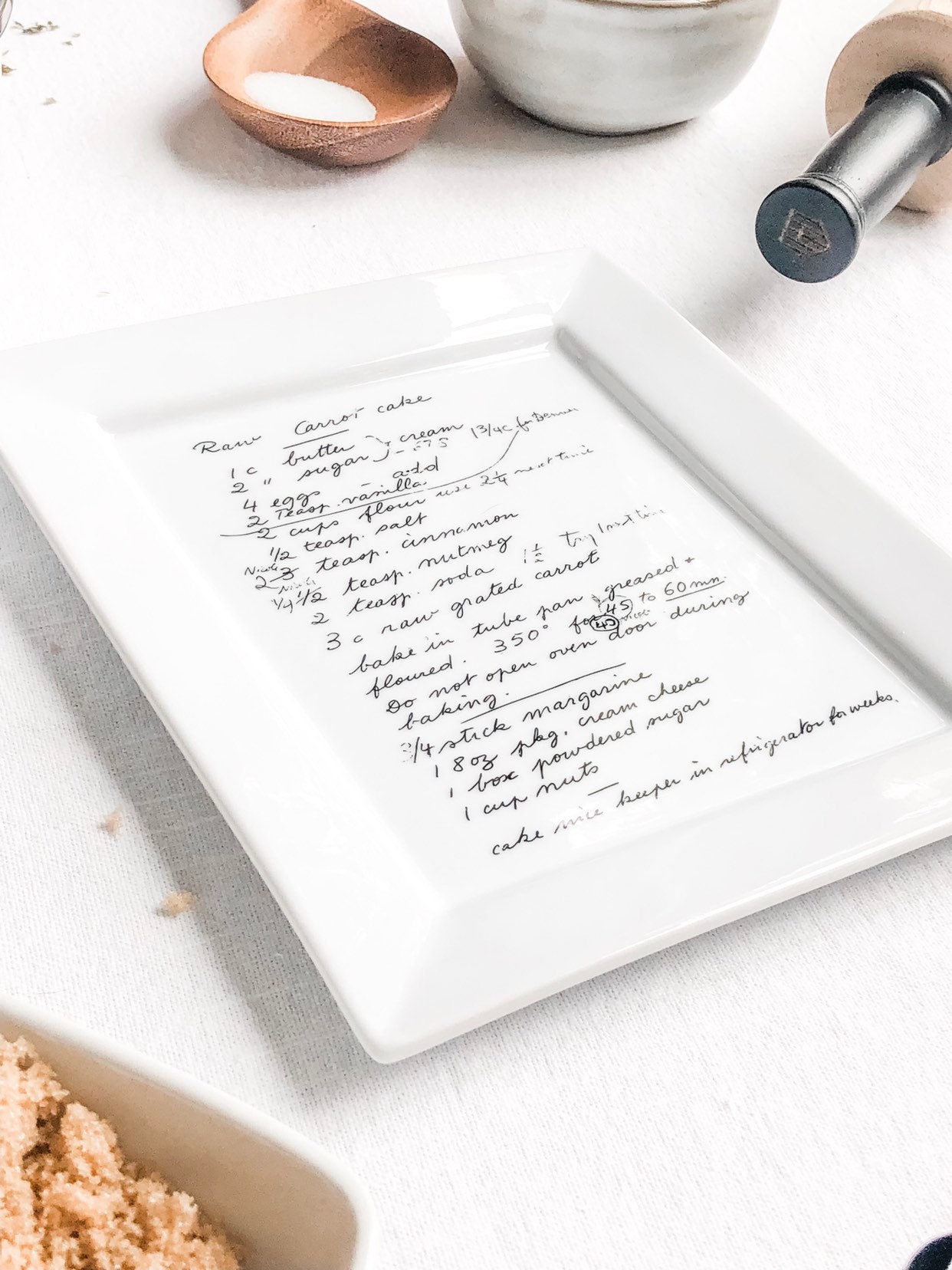 Personalized Recipe Plate // COMES WITH STAND // Handwritten - Etsy