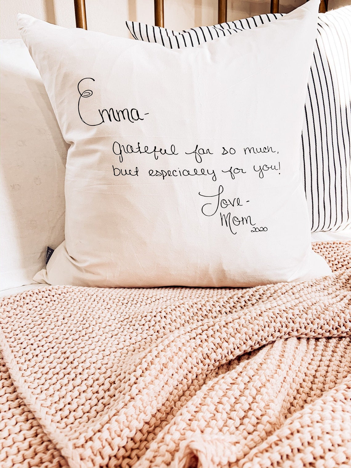 Personalized Handwritten Throw Pillow Letter on Pillows - Etsy