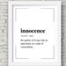Innocence Definition Print, Enneagram 8 Virtue, Enneagram 8 Printable ...