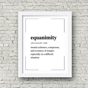 Equanimity Definition Print, Enneagram 4 Virtue, Enneagram 4 Printable ...