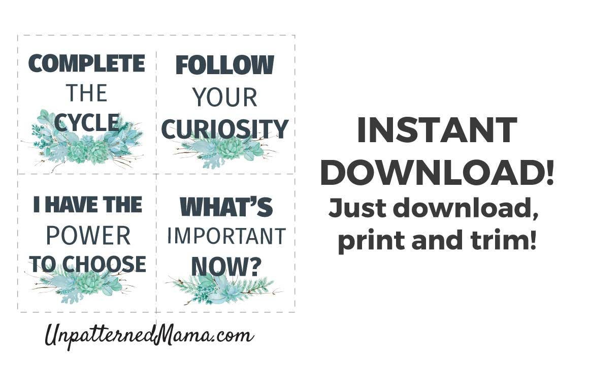 Motivational Decor - Printable Positive Thoughts - Mantra Cards ...