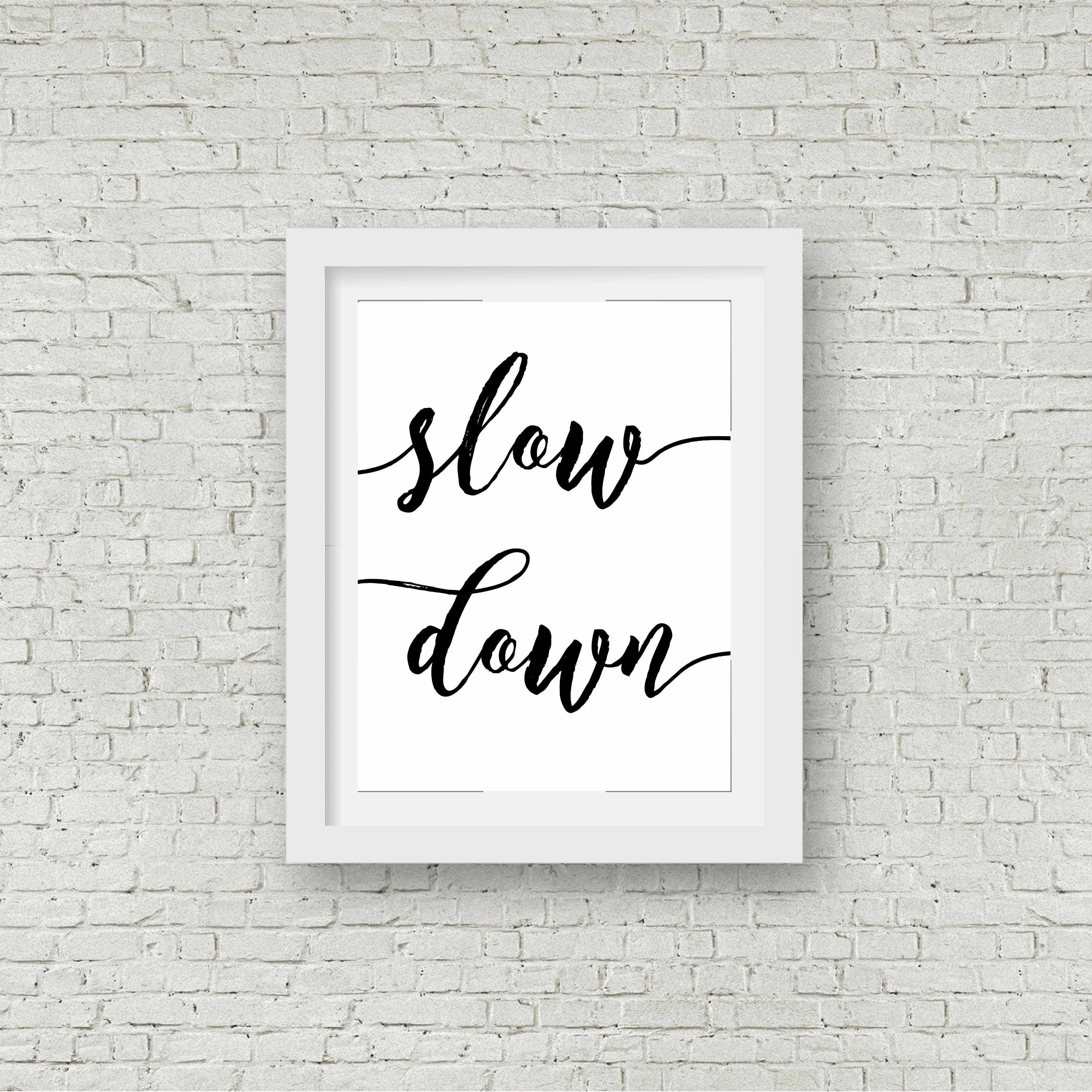 Mindfulness Poster, Calming Wall Art, Black and White Art, Digital ...