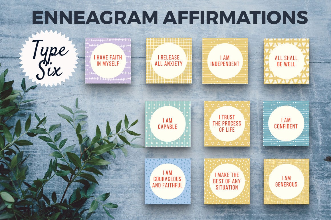 Enneagram 6 Affirmation Cards, Type Six Self-care, Enneagram 6 Growth, Enneagram 6 Stress ...