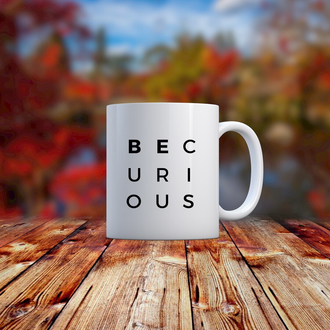 Be Curious Coffee Mug, Minimalist Black and White Mug - Etsy