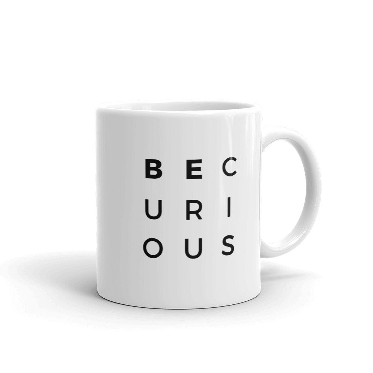 Be Curious Coffee Mug, Minimalist Black and White Mug - Etsy