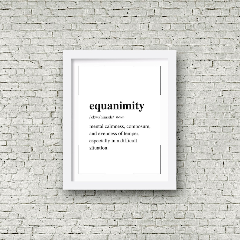Equanimity Definition Print, Enneagram 4 Virtue, Enneagram 4 Printable ...