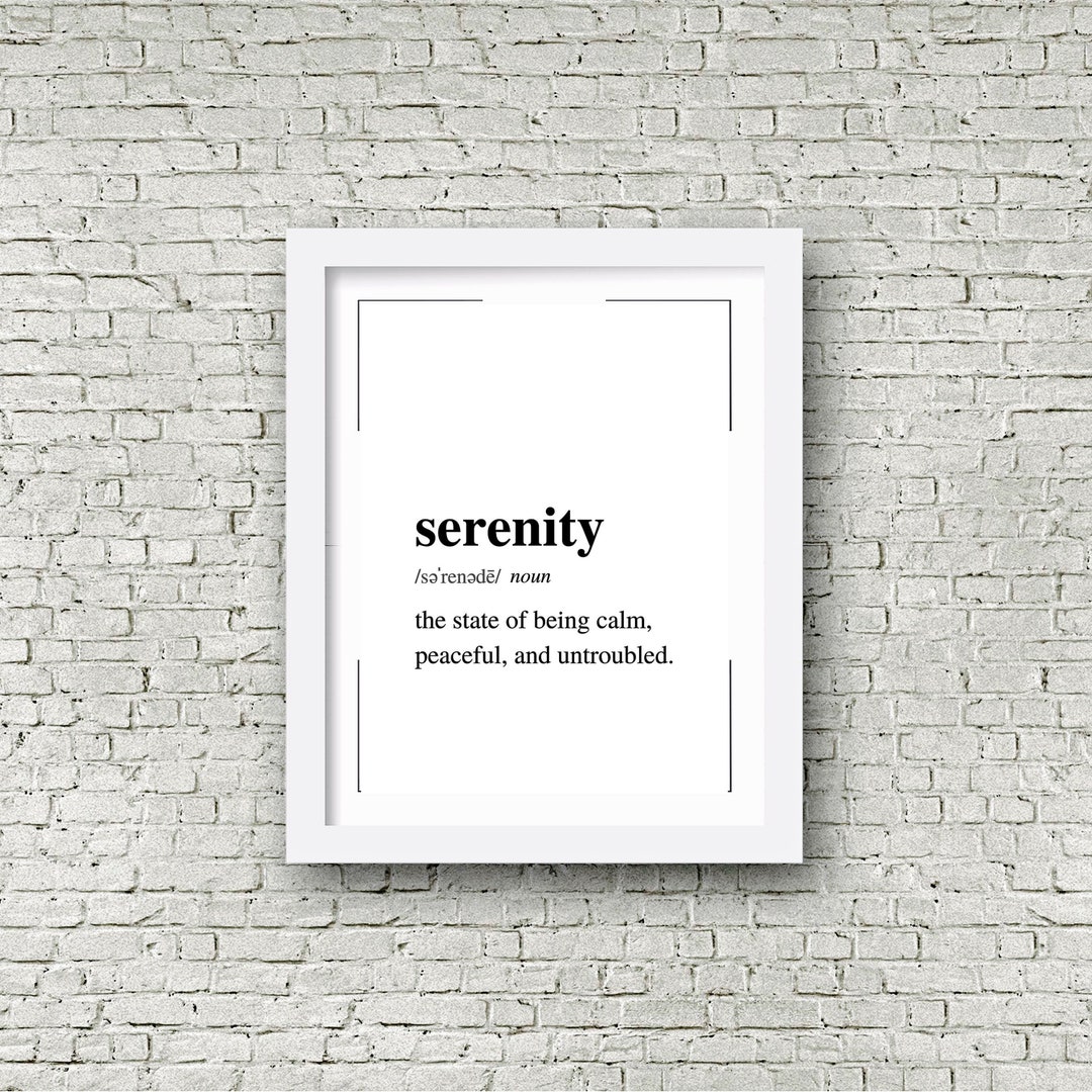 Serenity Definition Print, Enneagram 1 Virtue, Enneagram 1 Printable ...