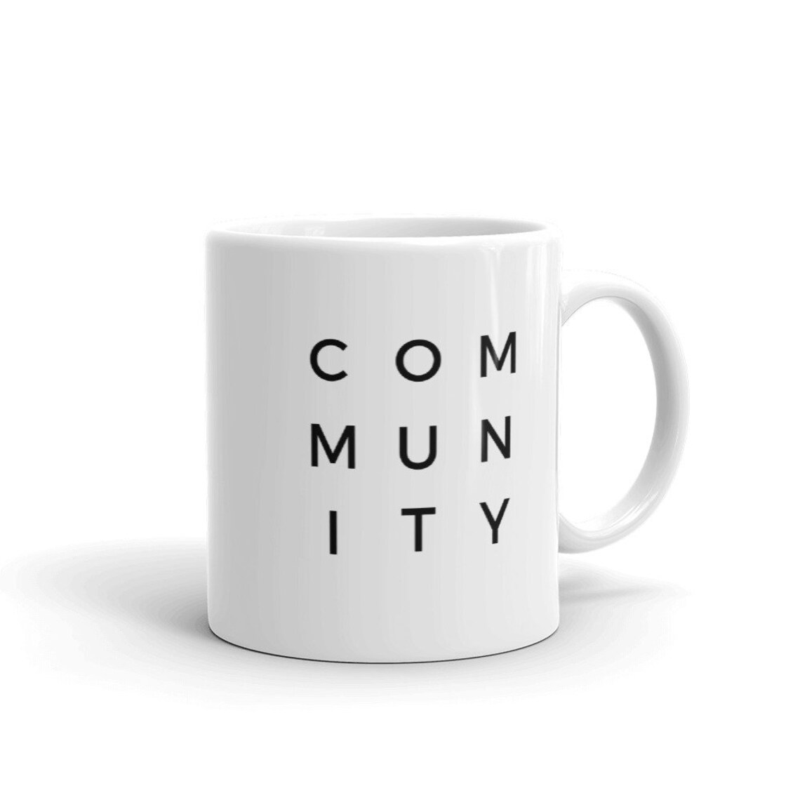 Community Mug, Word of the Year Coffee Mug, Minimalist Black and White ...