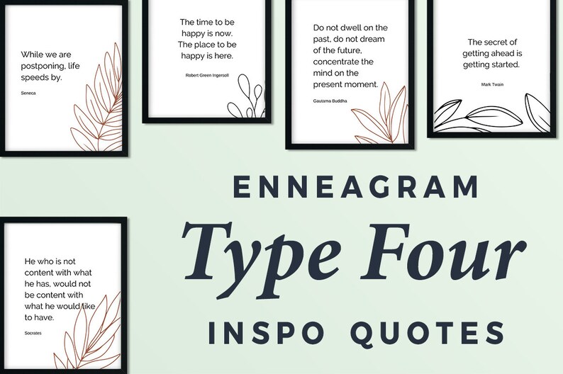 Enneagram 4 Wall Art, Printable Quote Set, Quote Wall Art ...