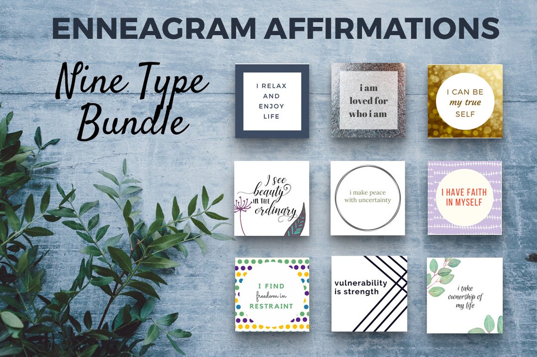 Enneagram Mantras Bundle, Enneagram Affirmations Pack, Enneagram Growth ...
