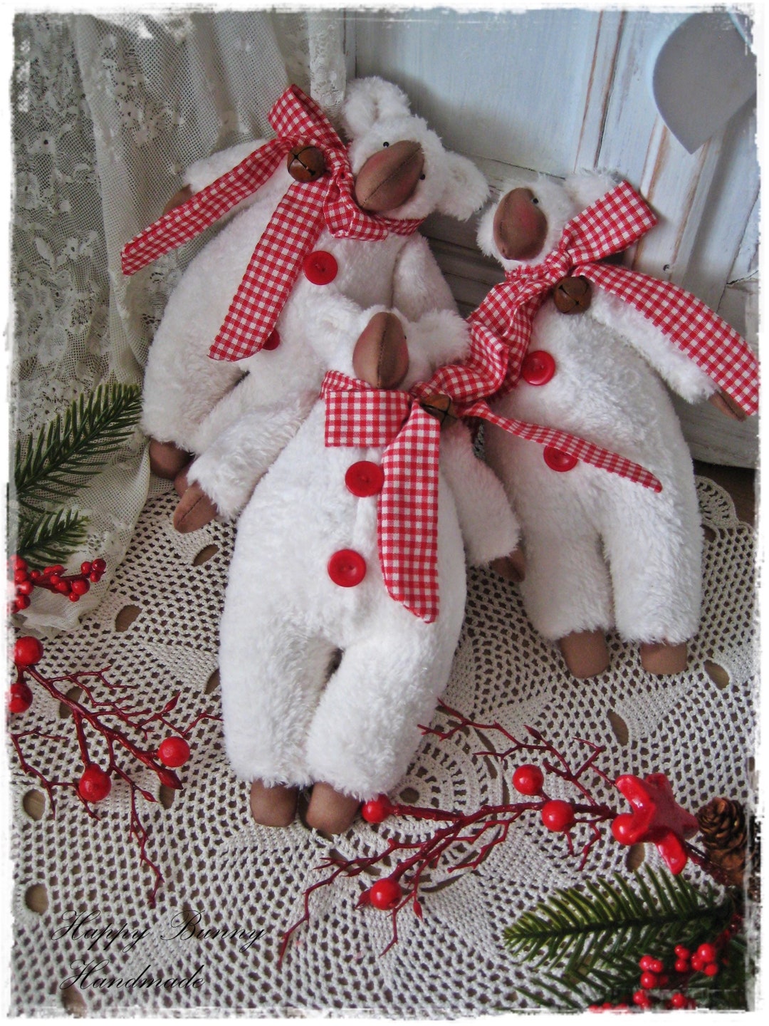 Tilda Doll Super Fluffy Sheep Set of Three White Sheep Primitive Dolls ...