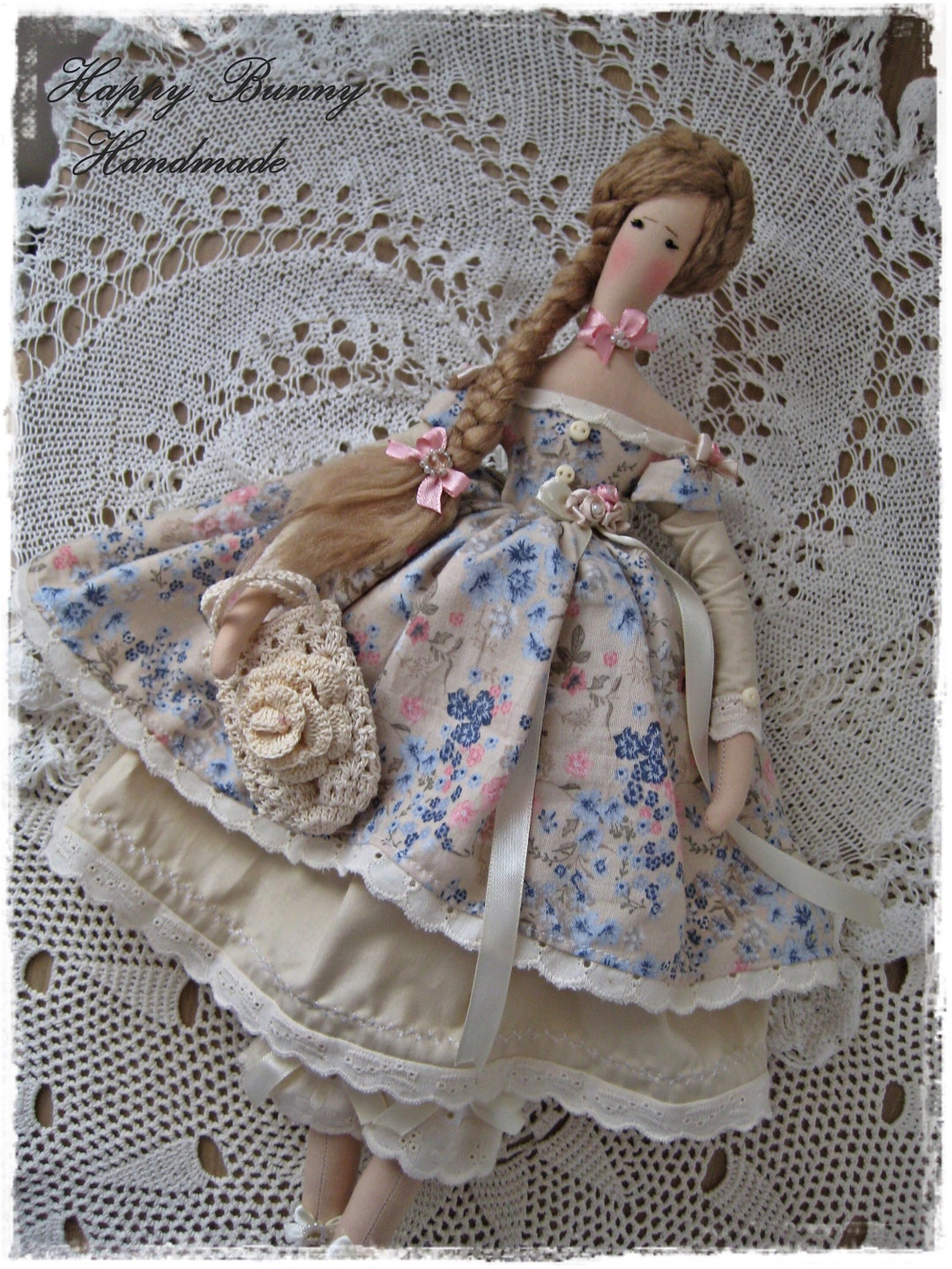 Tilda Doll Miss Lorainne Textile Ooak Doll Primitive Decor Cloth Doll ...