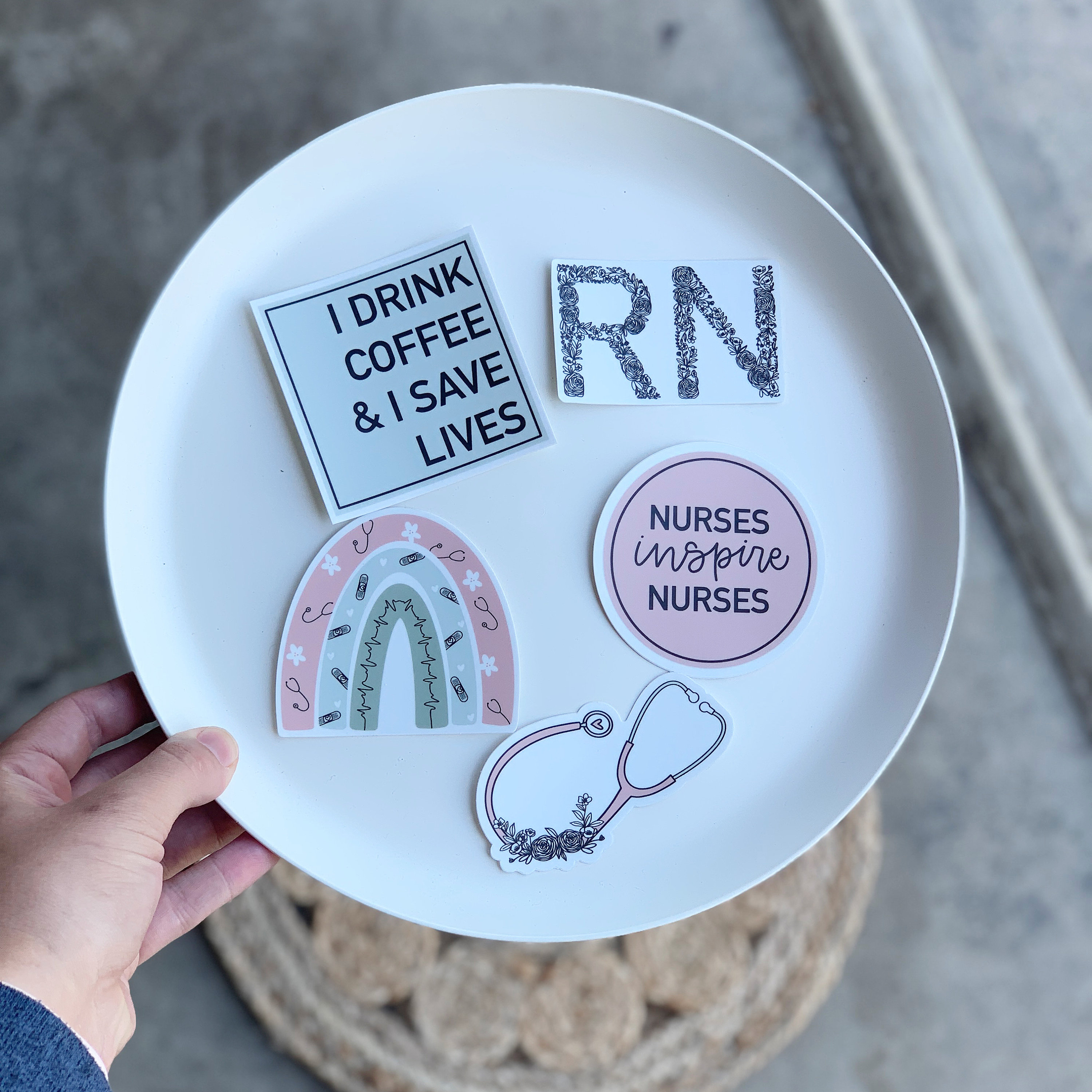 Floral RN sticker nurse sticker RN sticker nurse gift | Etsy