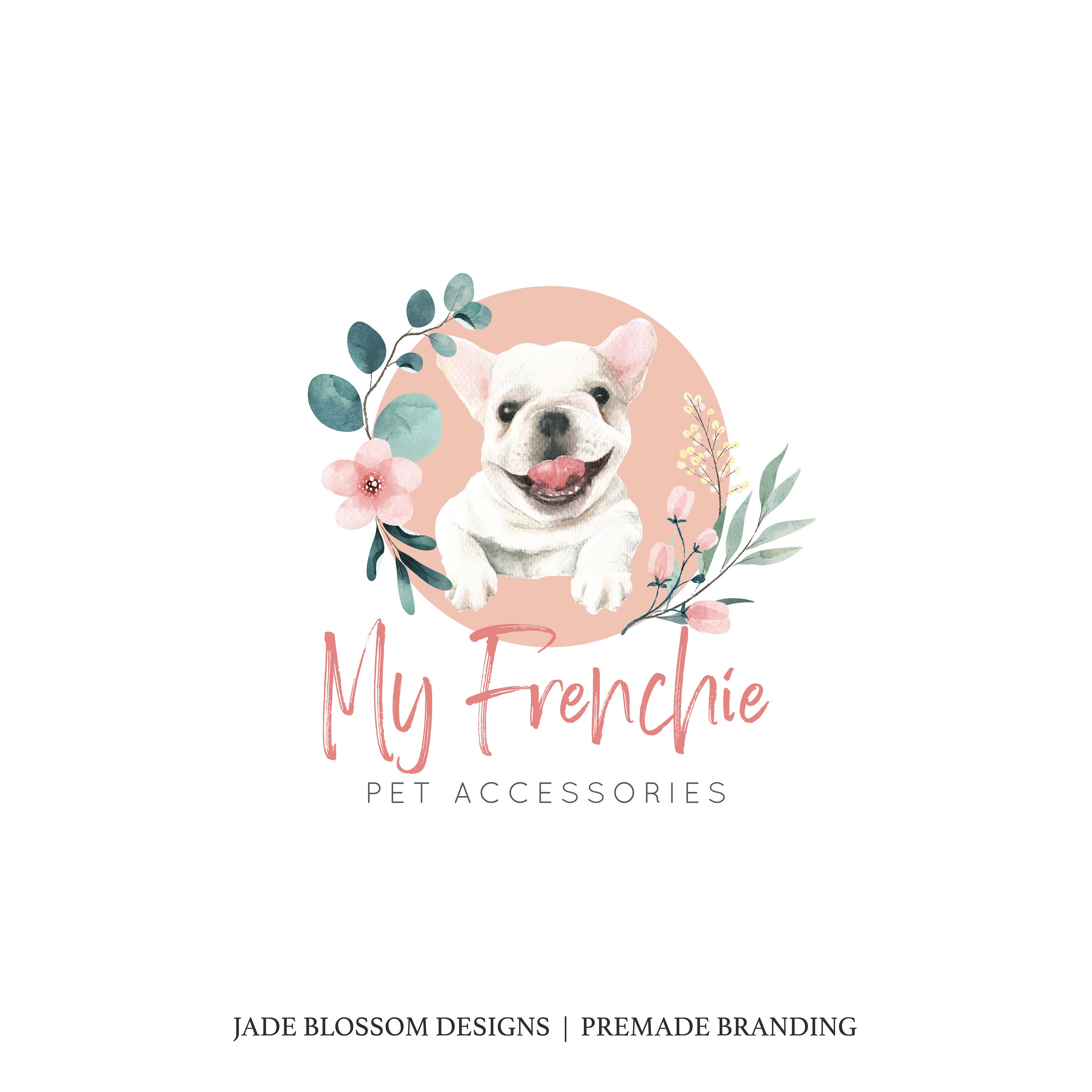 Premade Logo Logo Design French Bulldog Logo Frenchie Logo - Etsy