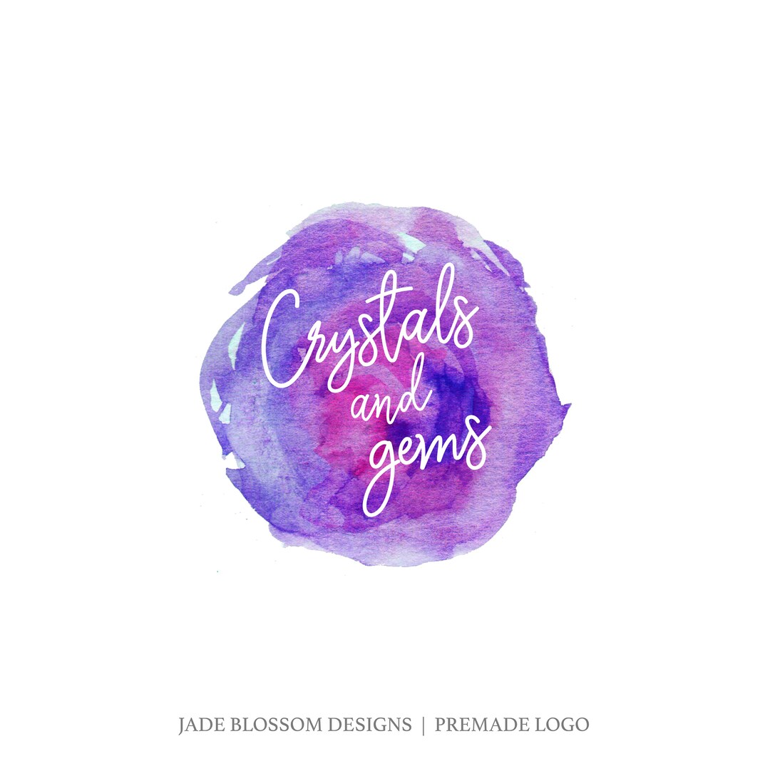Premade Logo Watercolor Logo Purple Logo Script Logo Business Logo ...