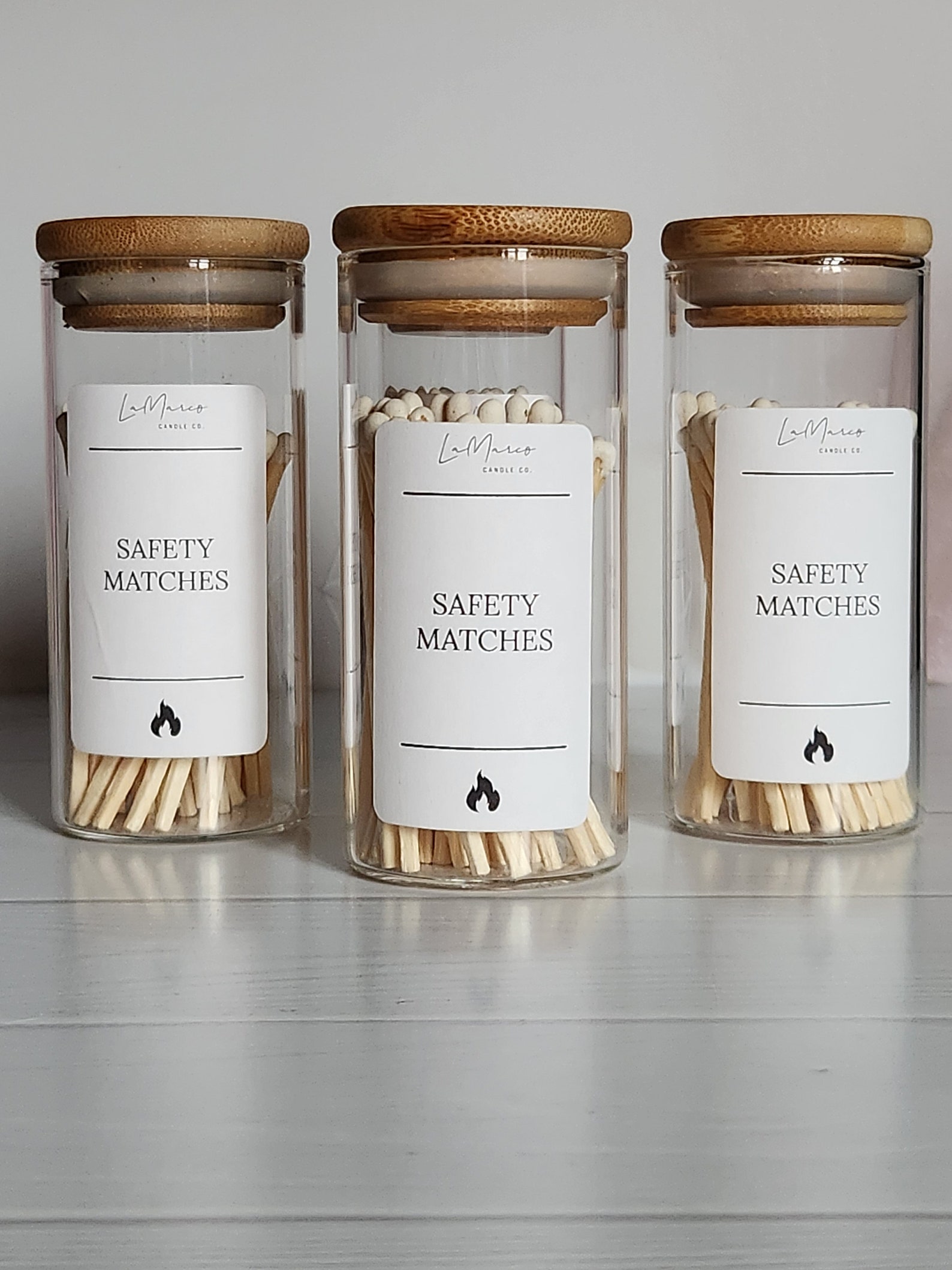White Matches in Decorative Glass Jar | Candle Decor & Accessories ...
