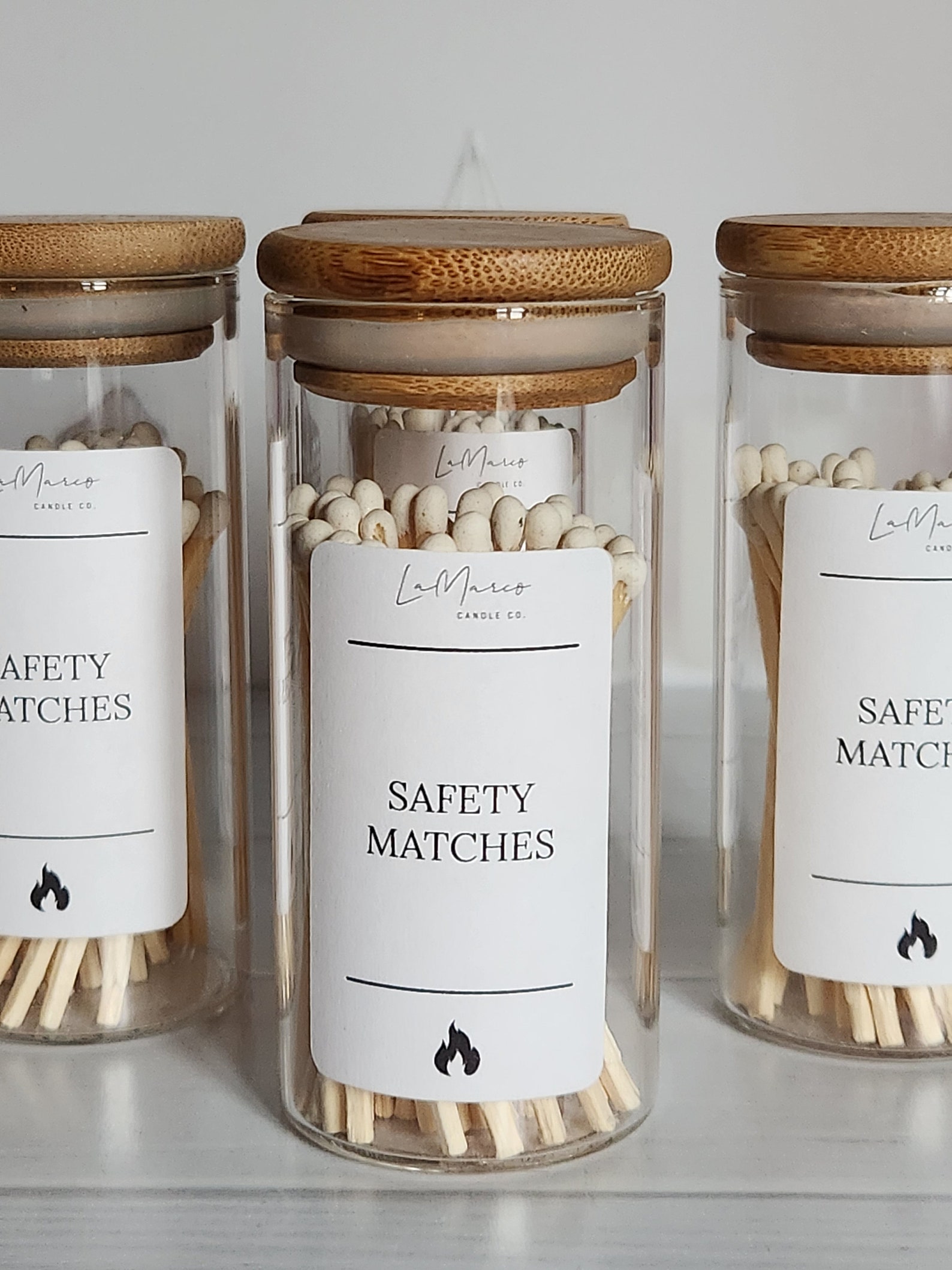 White Matches in Decorative Glass Jar | Candle Decor & Accessories ...