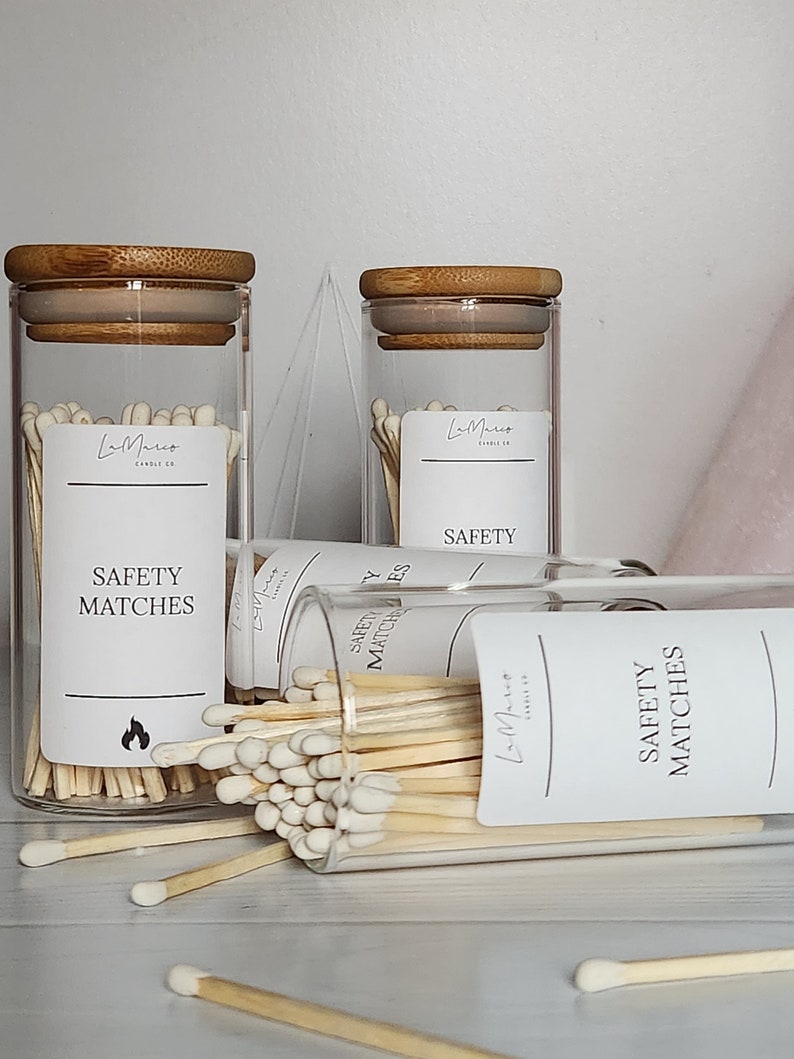 White Matches in Decorative Glass Jar | Candle Decor & Accessories ...