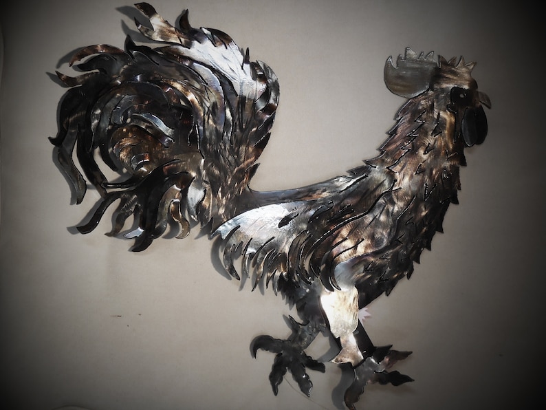Colorful Metal Rooster - Etsy