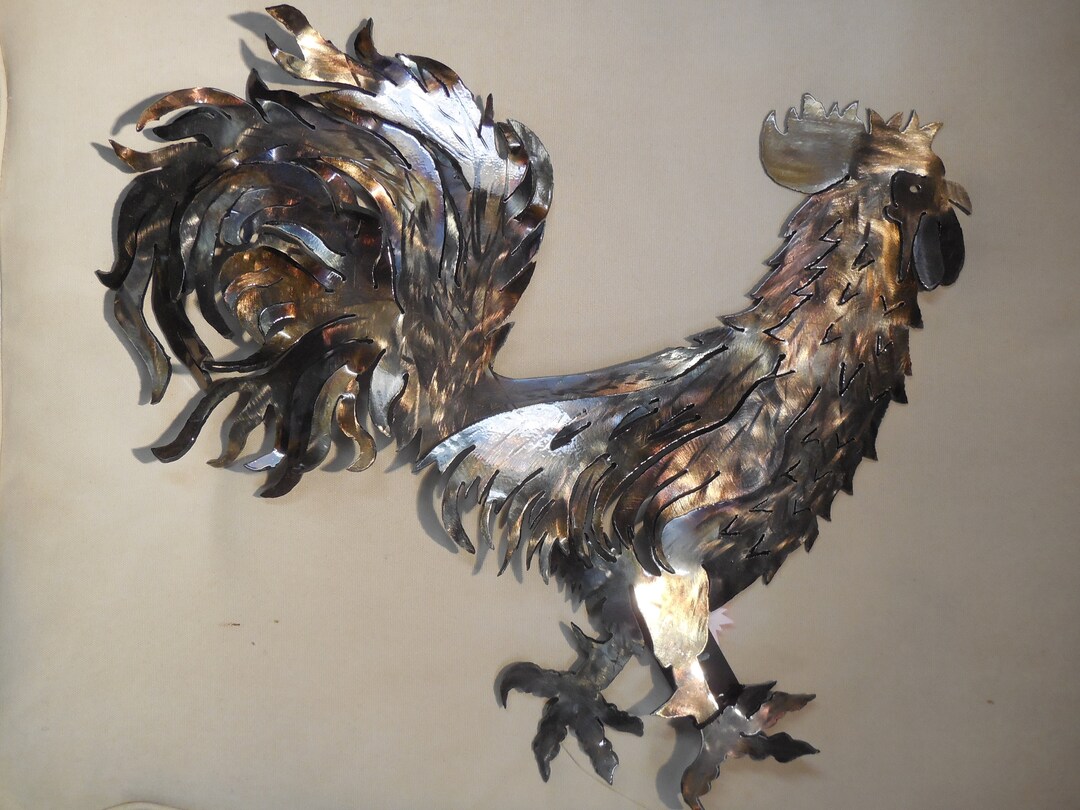 Colorful Metal Rooster - Etsy