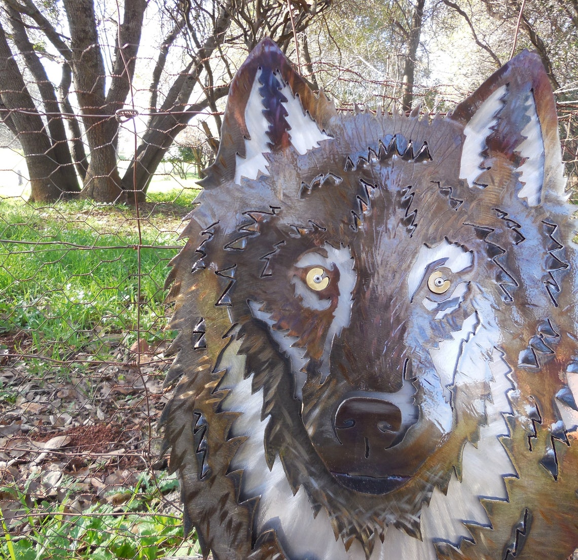 Wolf Head Metal Wall Art - Etsy